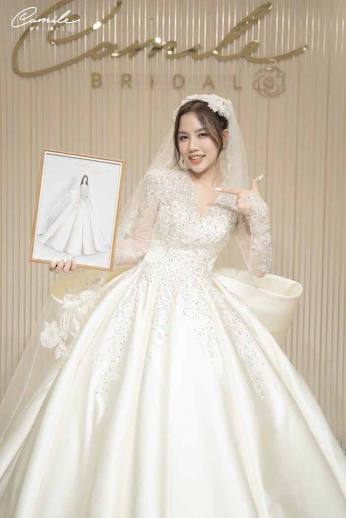 Tailored Wedding Dresses for TikToker Bride Thuy Ninh at Camile Bridal - CAMILE BRIDAL